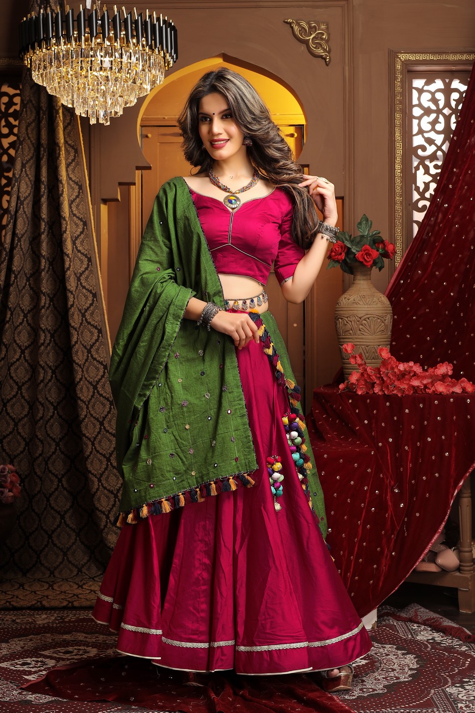 Gaji Dark Rani Chaniya choli – Jearra Ethnics